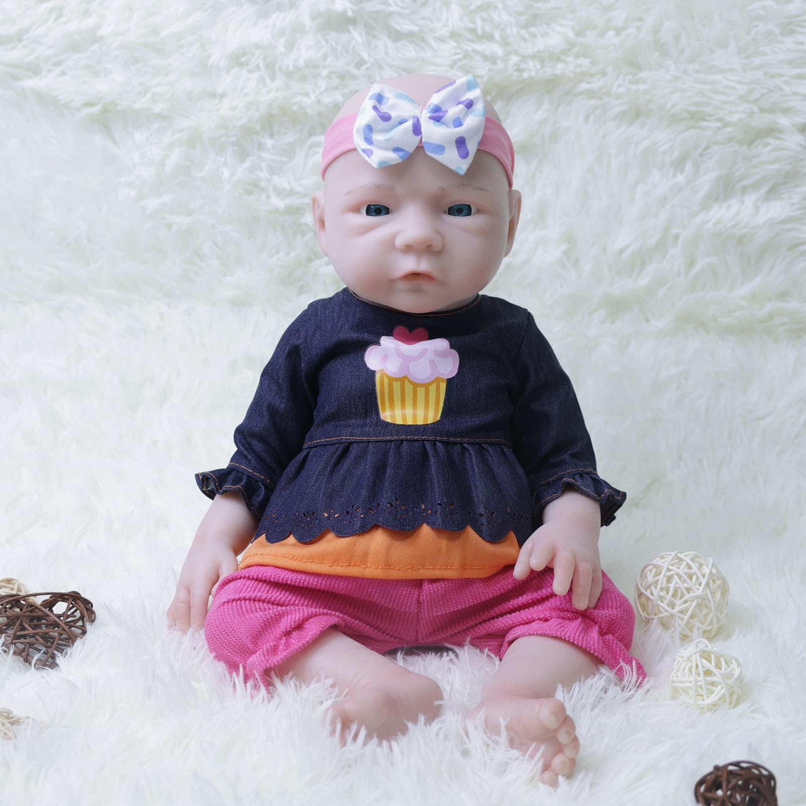 AISITE Drink and Pee Silicone Baby Doll Girl - 18 Inch Realistic Reborn Baby Dolls, Christmas&Birthday Gifts, Suitable for 3+