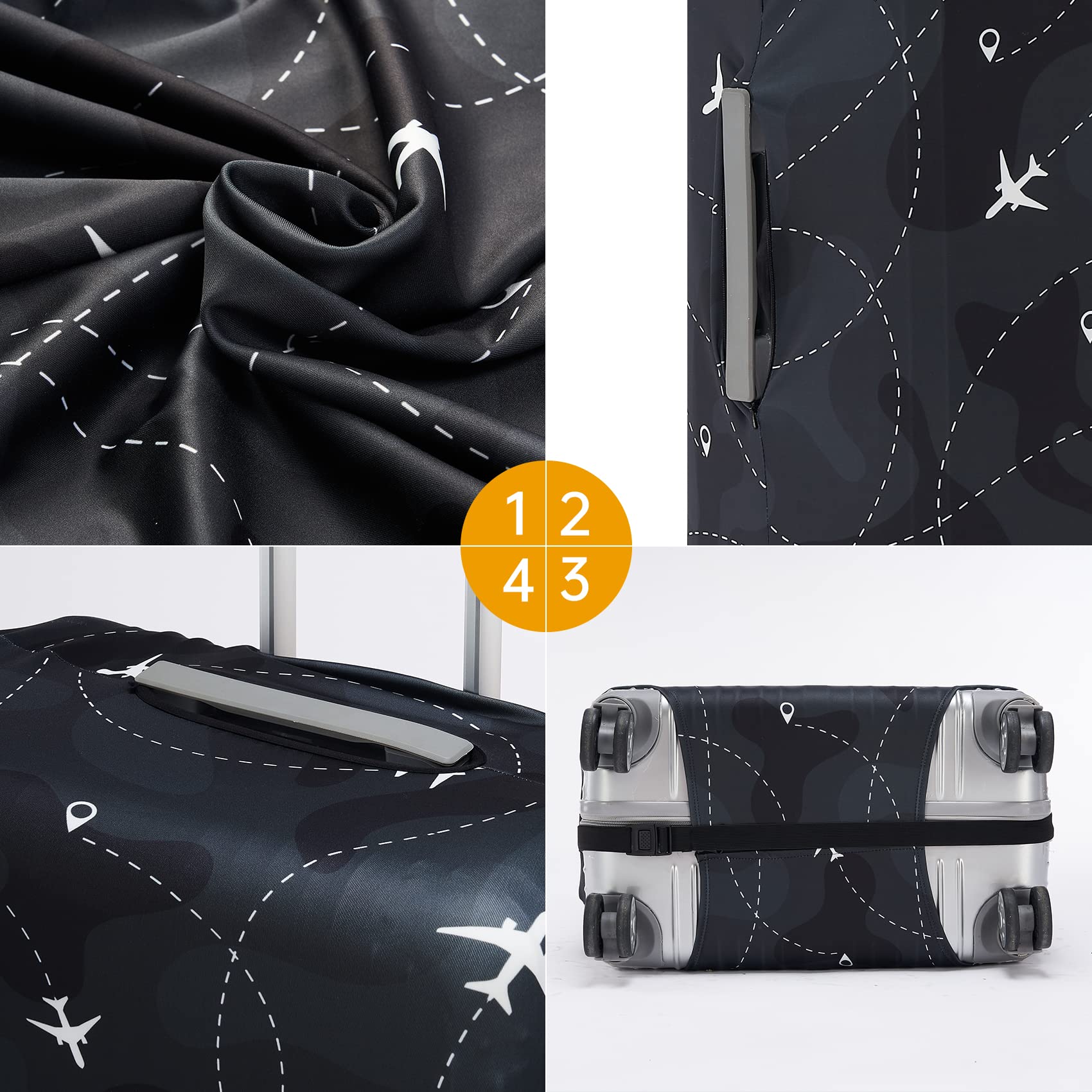 Travelkin Luggage Cover For Suitcase Tsa Approved, Suitcase Cover Protector Fits 18-32 Inch Luggage(M for 22-25 Inch Luggage)