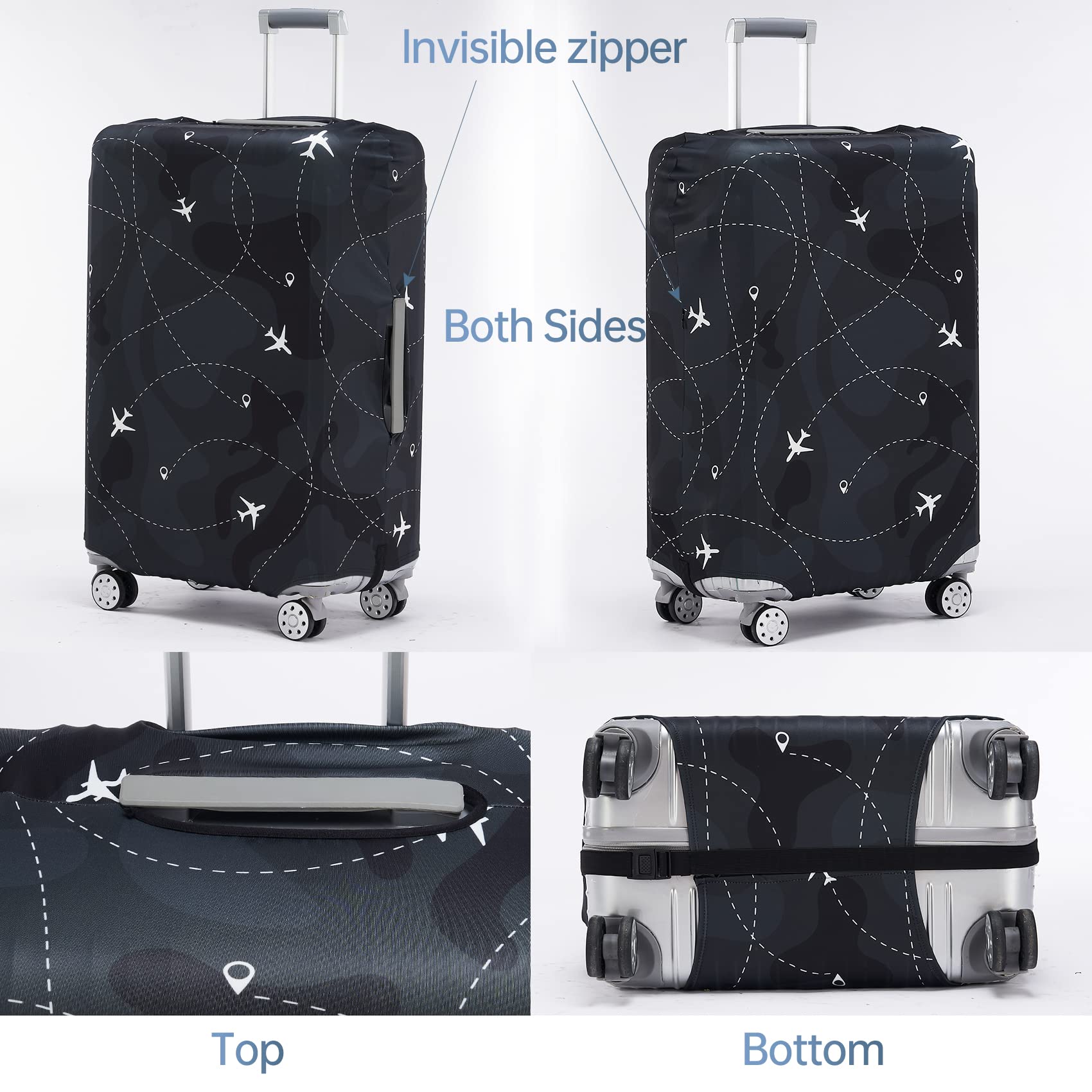 Travelkin Luggage Cover For Suitcase Tsa Approved, Suitcase Cover Protector Fits 18-32 Inch Luggage(M for 22-25 Inch Luggage)