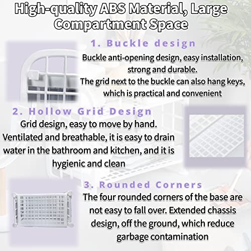 Wellcun Plastic Kitchen Organization Storage Shelf Rack, 2 Tier Cabinet Shelf Organizers, Office Desk Shelf Organizers and Accessories White, Dresser Organizer, Bathroom Organizer Storage (White)