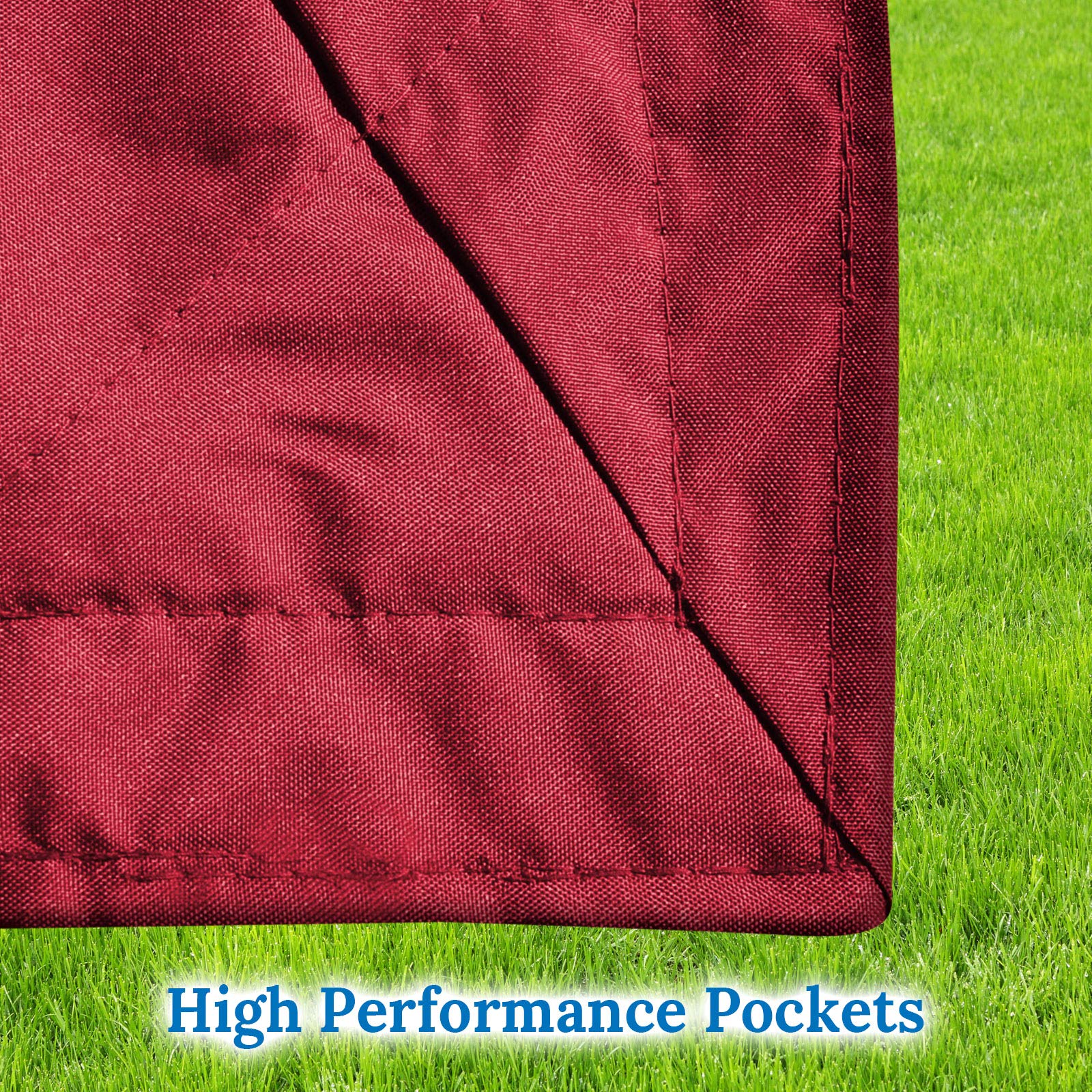 YardGrow 5x8FT BBQ Grill Gazebo Replacement Canopy Roof Double Tiered Outdoor Grill Shelter Canopy Top (Burgundy)