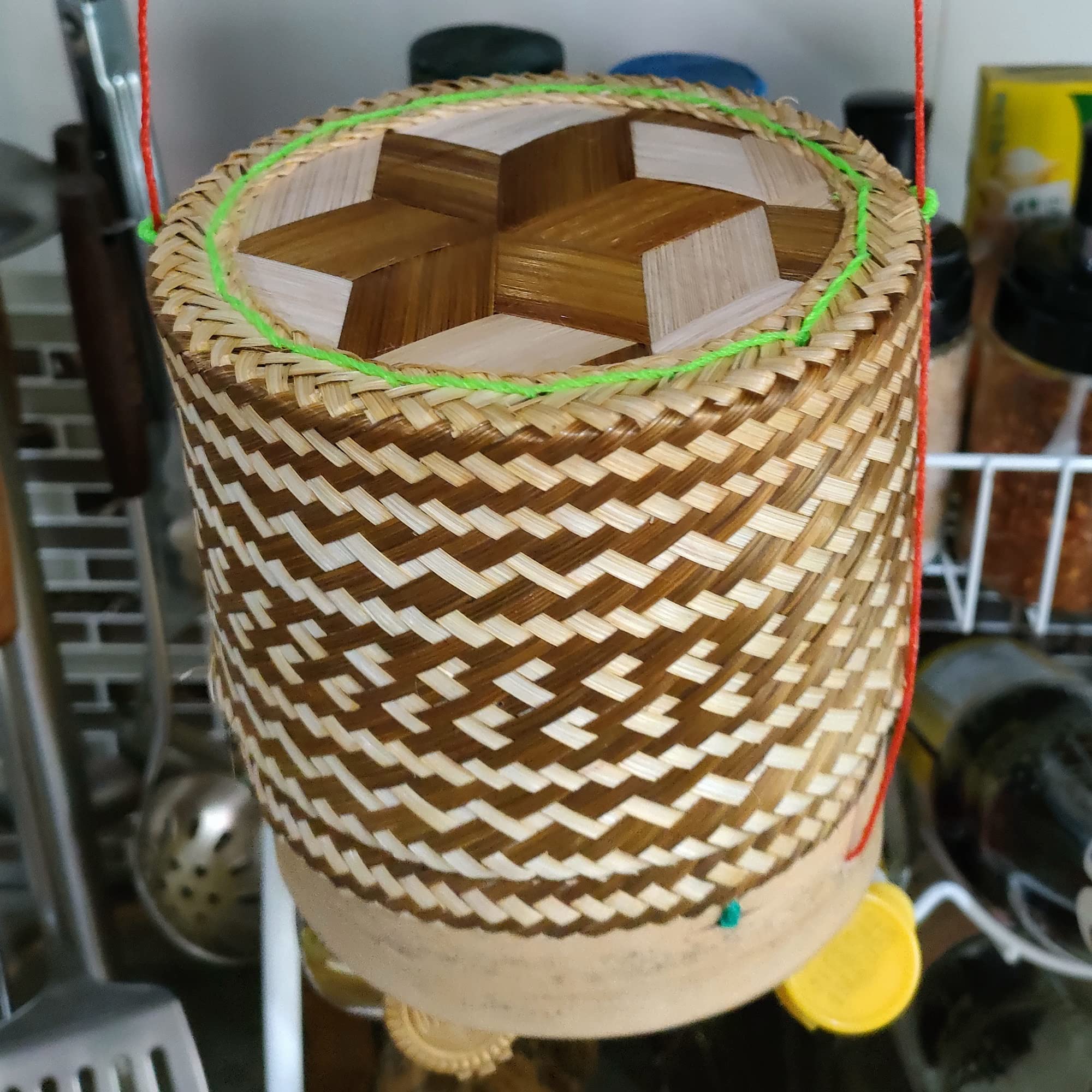 Heavens Tvcz Bamboo Serving Baskets Sticky Rice Handmade Kratip Thai Laos Traditional Wickerwork Based Travel Picnic Keep Sticky Rice Warm