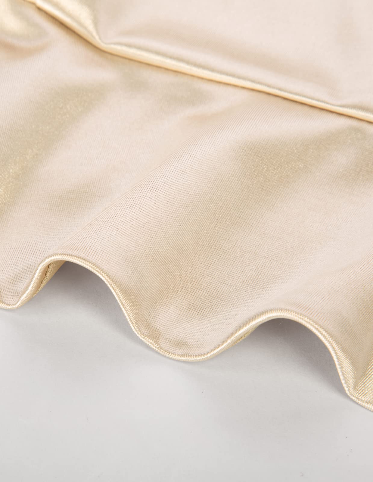 Women's Long Sleeve Cropped Cardigan Silky Satin Shrug Tops Elegant Bolero Jackets for Dresses Champagne XXL