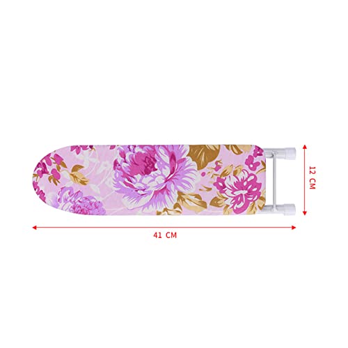 HisiLucky Mini Ironing Board Tabletop Portable Collar Ironing Board with Folding Legs for Household Dormitory Laundry Rooms, Pink