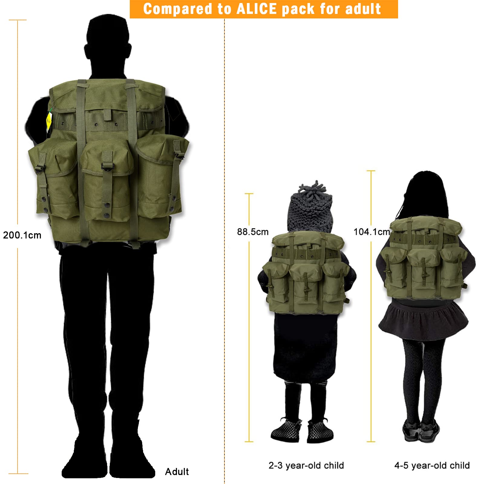 MT Mini ALICE Pack for Kids, Military Army Style Children Rucksack