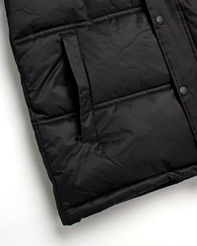 Perry Ellis Men’s Winter Jacket – Heavyweight Quilted Puffer Parka Coat with Faux Fur Trim Hood (S-XXL), Size Large, Onyx Black
