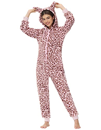 Zexxxy Women’s Stitch Costume Leopard Print Onesies Oversized Pluse Size Pink Leopard Print 2Xl