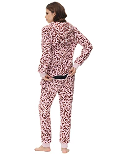 Zexxxy Women’s Stitch Costume Leopard Print Onesies Oversized Pluse Size Pink Leopard Print 2Xl