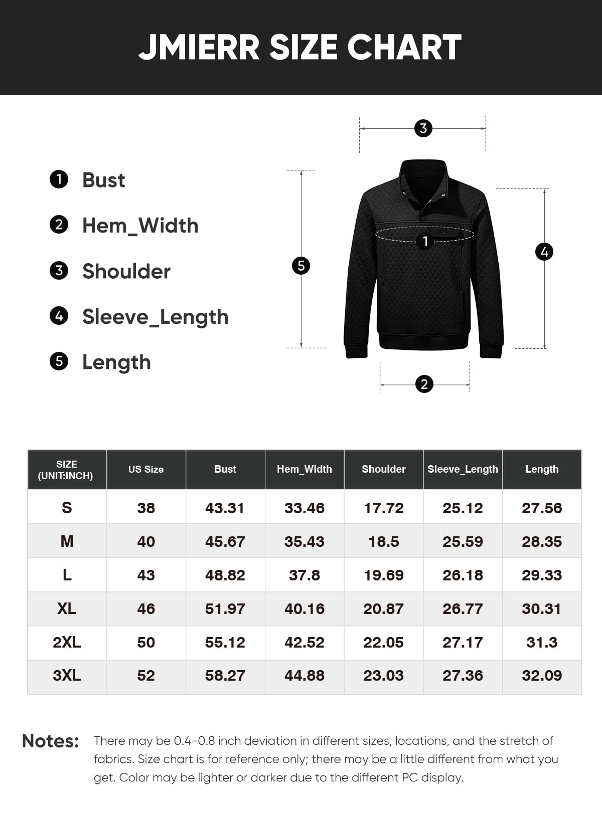 JMIERR Mens Quilted Sweatshirt Casual Long Sleeve Crewneck Half Button Fashion Pullovers Sweater Jackets with Pockets, US 38(S), Orange