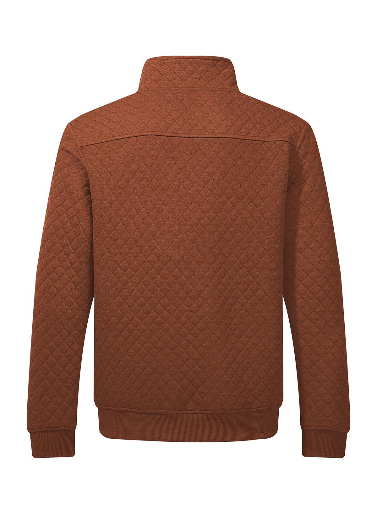 JMIERR Mens Quilted Sweatshirt Casual Long Sleeve Crewneck Half Button Fashion Pullovers Sweater Jackets with Pockets, US 38(S), Orange