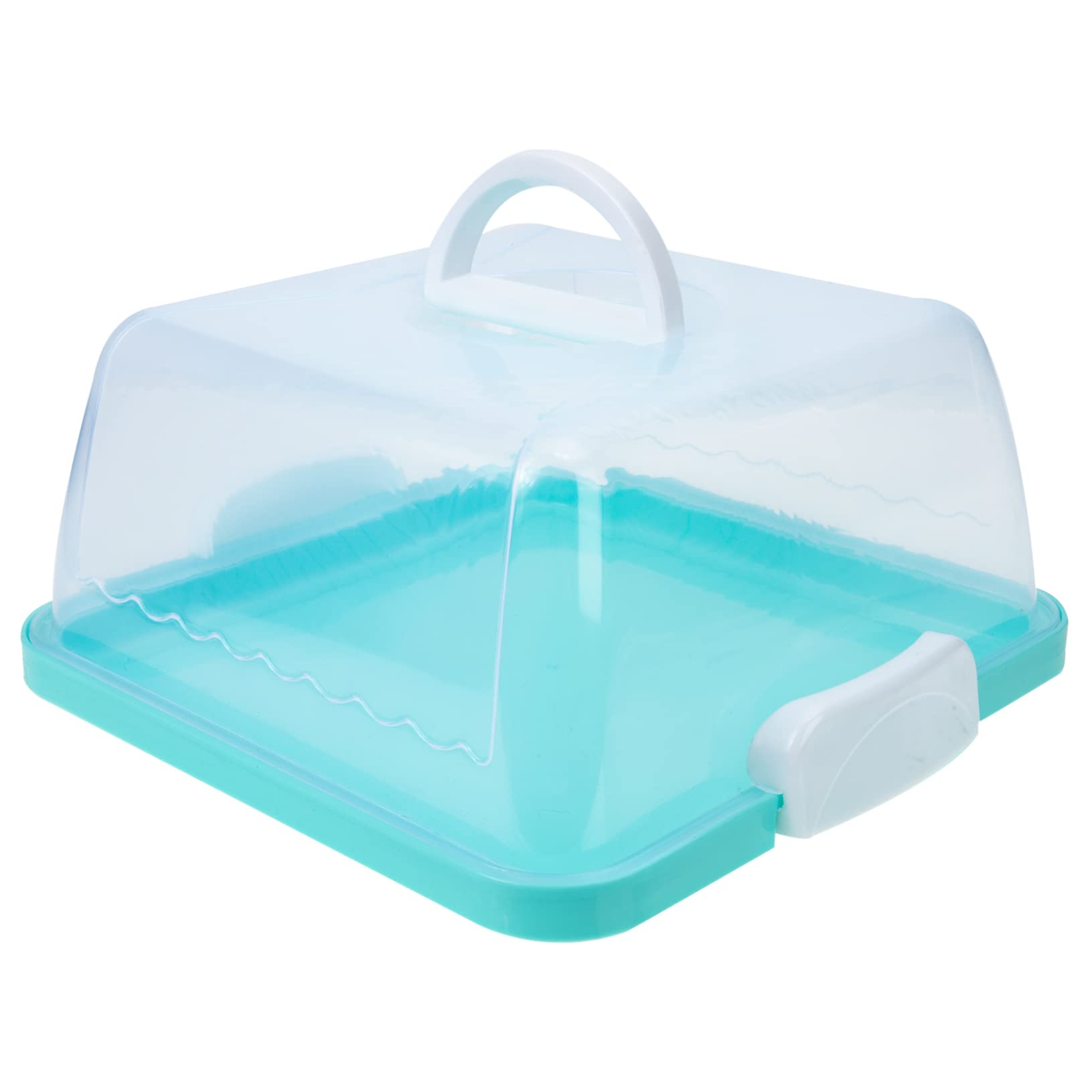 Homoyoyo Cheesecake Cake Carrier with Lid and Handle Large Cake Storage Container Holder Portable Cupcake Carrier Keeper Box Square Cake Stand Serving Tray for Transport Sky- blue Cupcake Holder