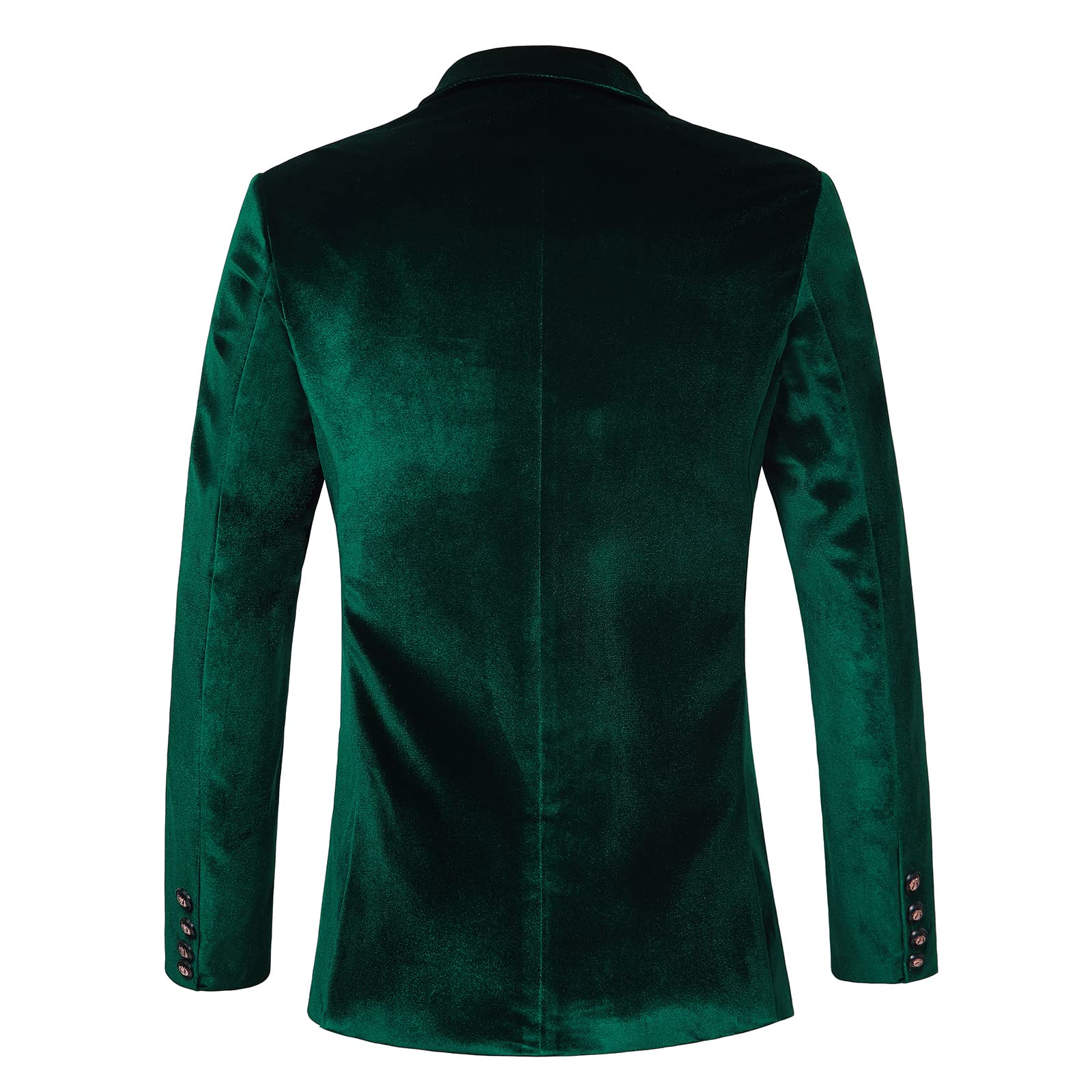 WZIKAI Mens Velvet Blazer One Button Slim Fit Solid Fashion Suit Jacket Sport Coat for Wedding Prom Dinner Party Green XXXL
