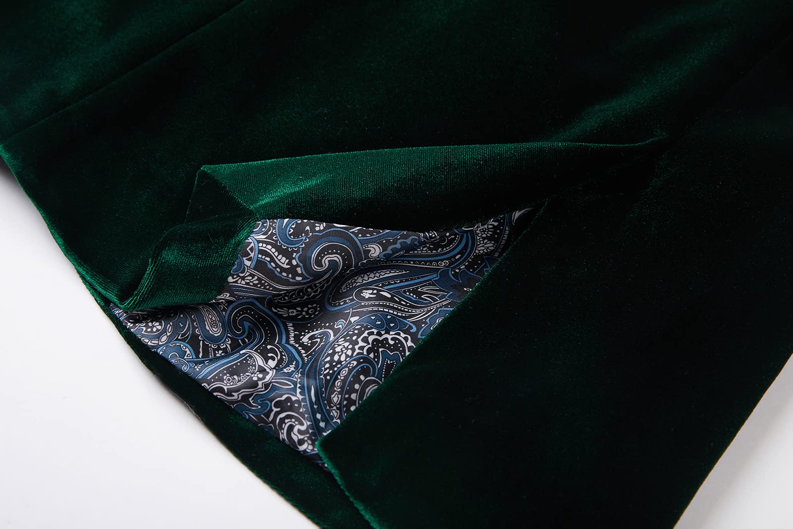 WZIKAI Mens Velvet Blazer One Button Slim Fit Solid Fashion Suit Jacket Sport Coat for Wedding Prom Dinner Party Green XXXL