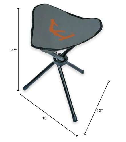 Half Rack Karrylite 3 Legged Stool - Mobile Fold-Out Tripod Seat Portable for On-The-Go - Hunting Stool for Up to 300 Lbs - Strong, Compact Camping Stool w/Shoulder Strap - Perfect for Ground Blinds