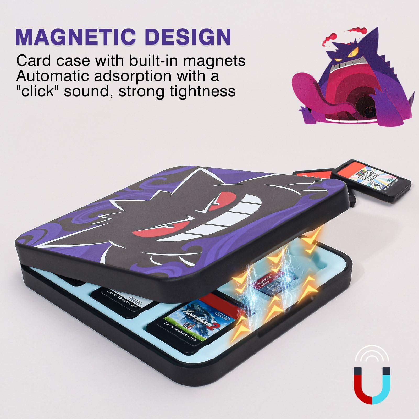 DLseego Cute Game Case for Switch Lite/Switch/Switch OLED, 12 Slots Game Cards Holder and 12 Micro SD Card Slots, Portable Game Card Storage Cartridge Box