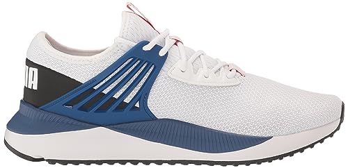 PUMA Mens Pacer Future Sneaker, PUMA Mens White-Clyde Royal-for All Time Red, 9