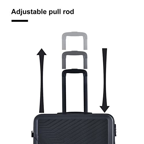 Troyesko Hard Shell Luggage Sets Clearance Travel Suitcases with Wheels Lightweight Durable ABS Unisex Adults Carry on Luggage Maletas De Viaje with TSA Lock 3-Piece 20/24/28 Black Local Warehouse