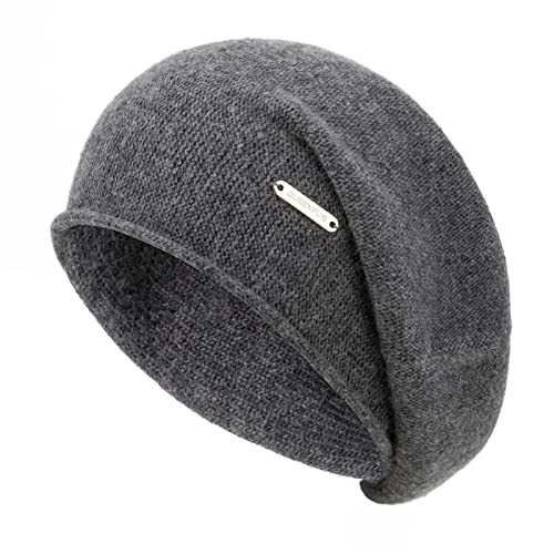 QUEENFUR Knit Slouchy Beanie Hats for Women Cashmere Ski Cap Knitted Wool Soft Warm Winter Hat