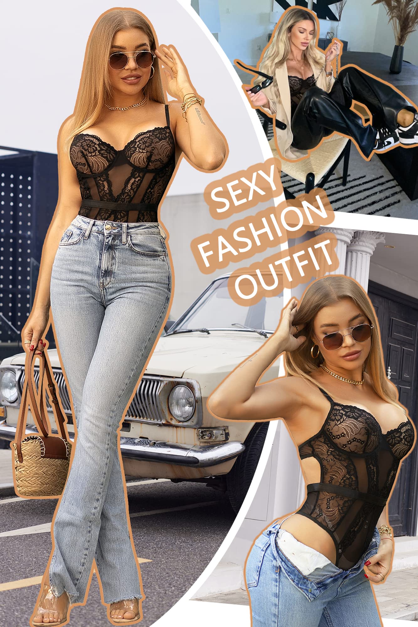 Avidlove Women Lingerie Bodysuit Lace Teddy Snap Crotch V Neck Cut Out One Piece Babydoll Underwire