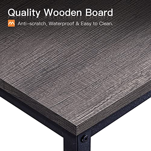 Coleshome L Shaped Computer Desk 66" with Storage Shelves, Corner Gaming Desk, Sturdy Writing Desk Workstation, Modern Wooden Desk Office Desk, Wood & Metal, Grey Oak