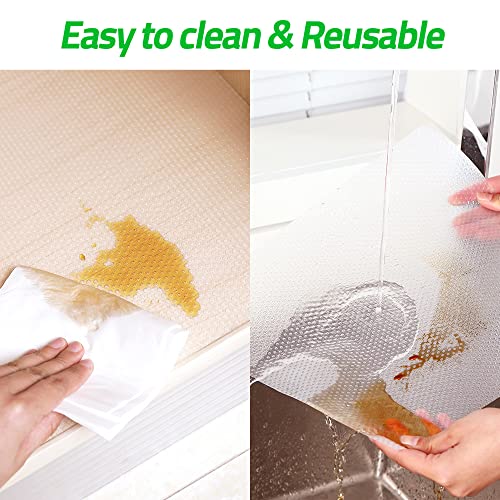 Shelf Liner,Non Adhesive Clear Drawer Liner,Non Slip Washable Easy to Cut Kitchen Cabinet Liner,for Shelves,Cabinet,Pantry,Storage, Desks, Refrigerator Liner (11.8 in x 10 Ft)