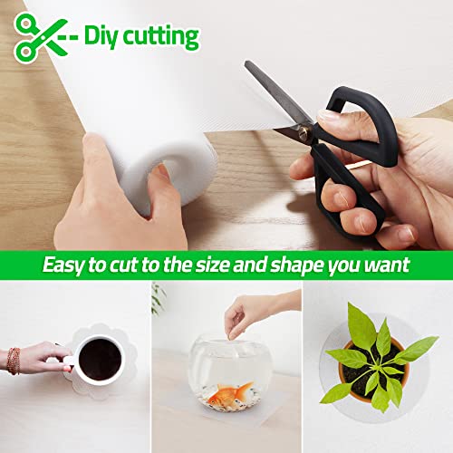 Shelf Liner,Non Adhesive Clear Drawer Liner,Non Slip Washable Easy to Cut Kitchen Cabinet Liner,for Shelves,Cabinet,Pantry,Storage, Desks, Refrigerator Liner (11.8 in x 10 Ft)