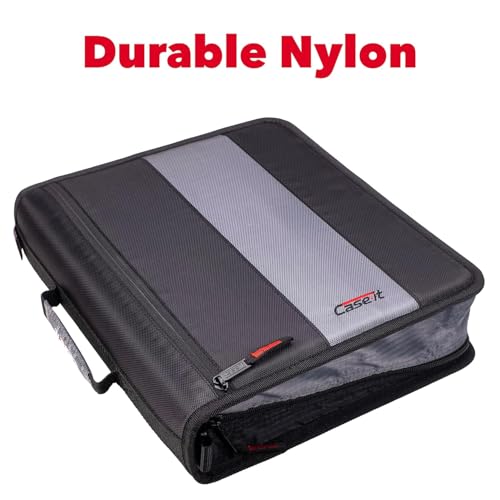 Case-It The Classic Zipper Binder - 2 Inch O-Rings - Multiple Pockets - 350 Sheet Capacity - Comes with Shoulder Strap - Midnight Blue D-251 (6 Pack)