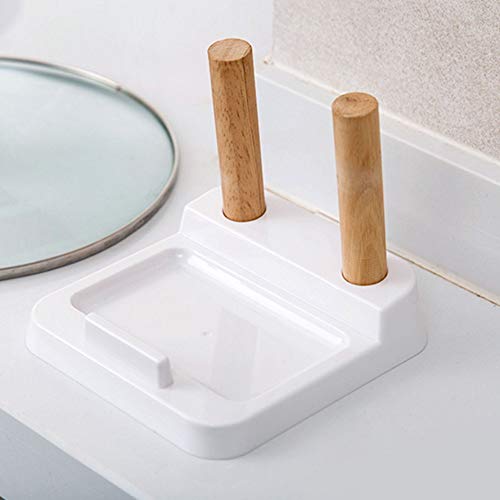 XJJZS Wooden Pot Rack Spoon Holder Pan Cover Lid Rest Stand Home Applicance Drain Rack The Goods for Kitchen Accessories