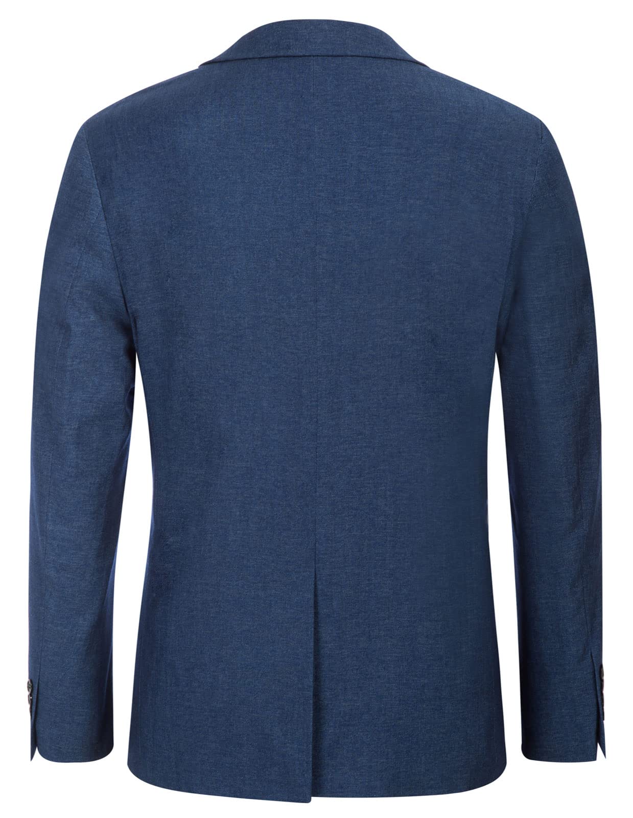 Men's Casual Knit Denim Suit Blazer Jackets Breathable Stretch Notch Lapel Collar Business Work Sports Coats Two Button