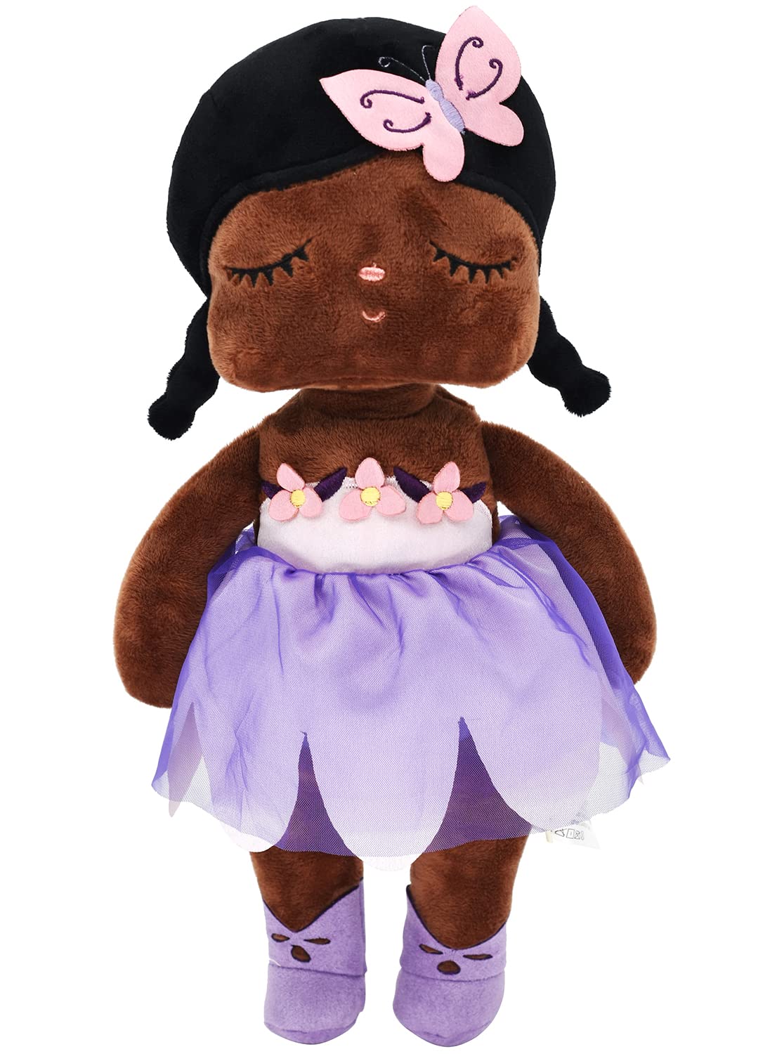 HWD 13'' Soft Stuffed Girls Dolls, Kawaii Plush Toys Gifts for Kids, Toddler, Birthday, Valentines, Christmas (Purple)