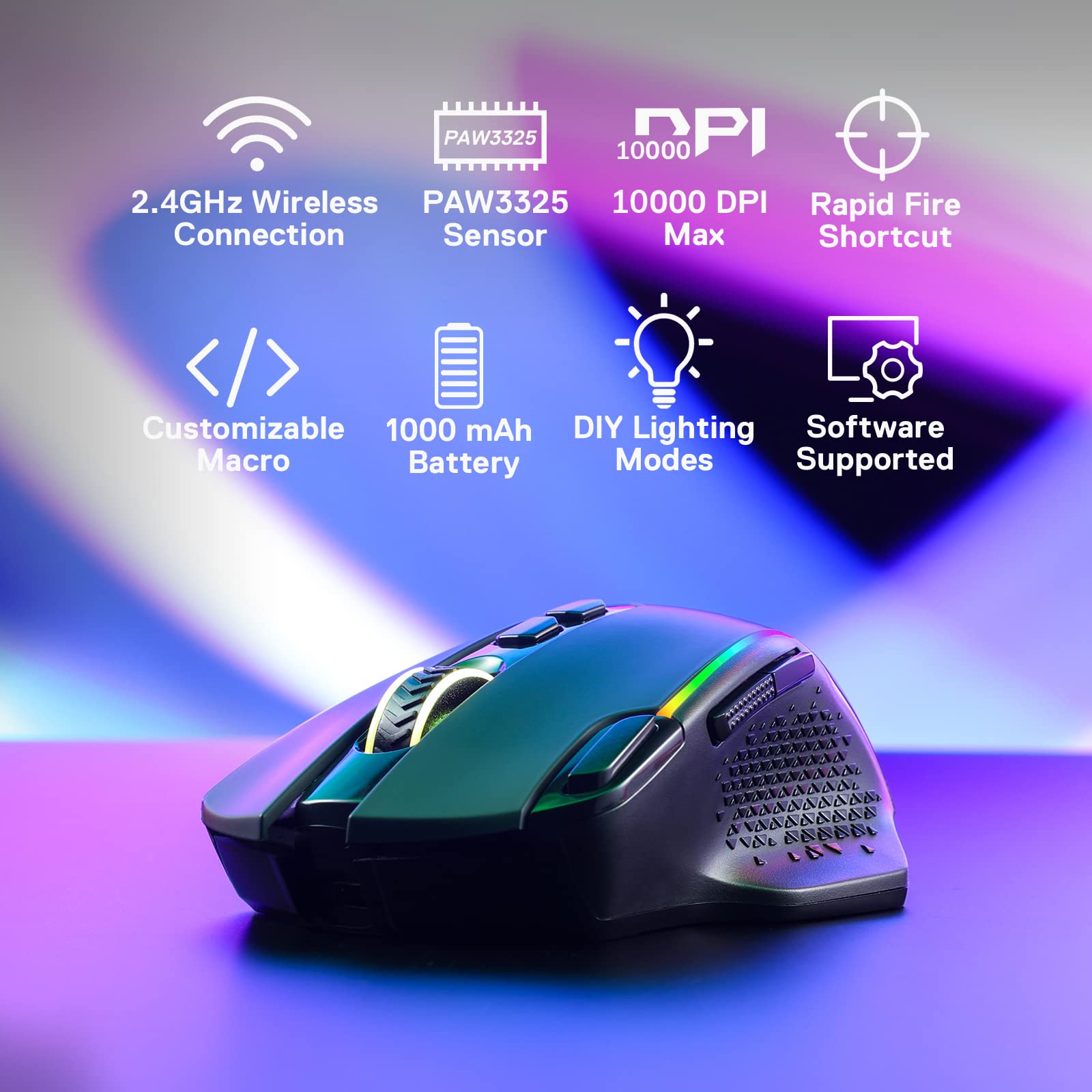 Redragon K618 Gaming Keyboard & M810 PRO Mouse Bundle
