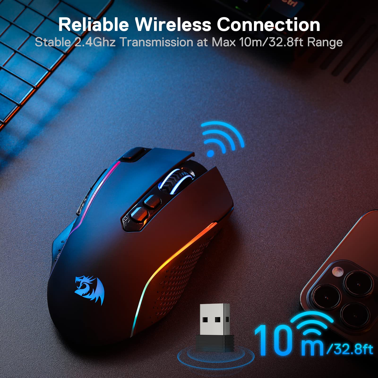 Redragon K618 Gaming Keyboard & M810 PRO Mouse Bundle