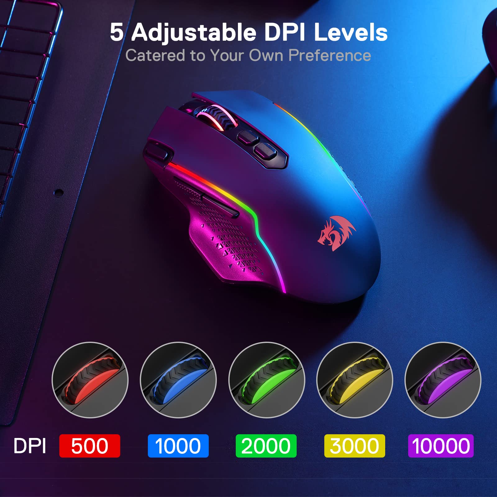 Redragon K618 Gaming Keyboard & M810 PRO Mouse Bundle