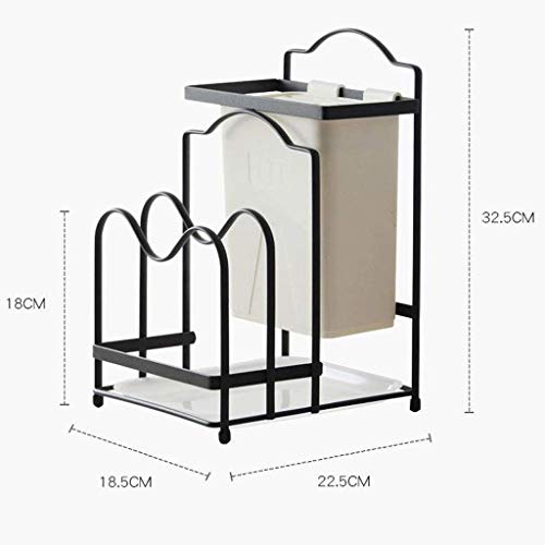 XJJZS Stainless Iron Cutting Board Holder,Lid Holder,Pot Lid Rack Organizer Kitchen Cabinet Rack Storage (Black)