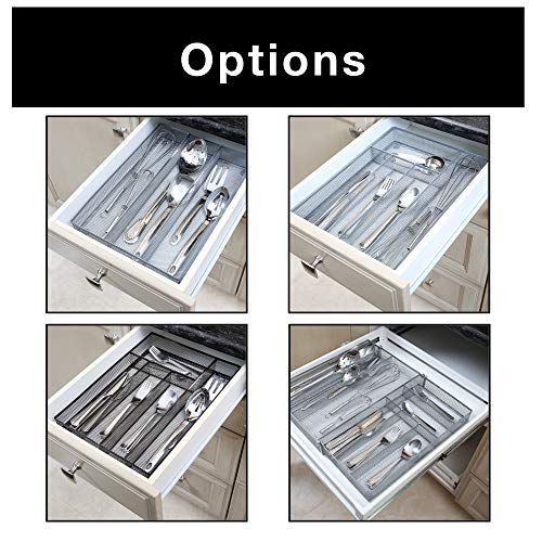 Smart Design 3 Compartment Drawer Organizer - Steel Metal Mesh Tray - Makeup Tray, Vanity, Utensils, Silverware Storage Bin - Kitchen - Silver