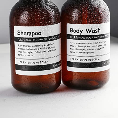 2 Set Foaming Hand Soap Dispenser Bathroom, Stainless Steel Foam Dispenser (Matte Black Pump + Amber Bottle)