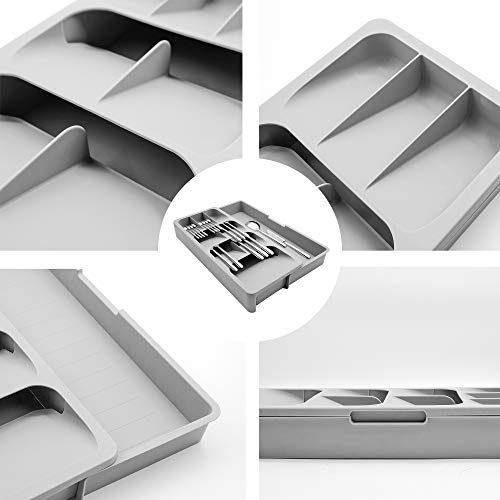 Kitchen DrawerStore Expandable Set,Expandable Plastic Kitchen Cabinet Drawer Storage Organizer Tray - for Storing Organizing Cutlery, Spoons, Cooking Utensils, Gadgets