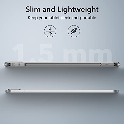ESR for iPad Pro 12.9 Case, 12.9 inch iPad Pro case (2022/2021, 6th/5th Generation), Thin and Lightweight, Yellowing Resistant, Hard Back, Supports Pencil 2, Classic Series, Clear Black