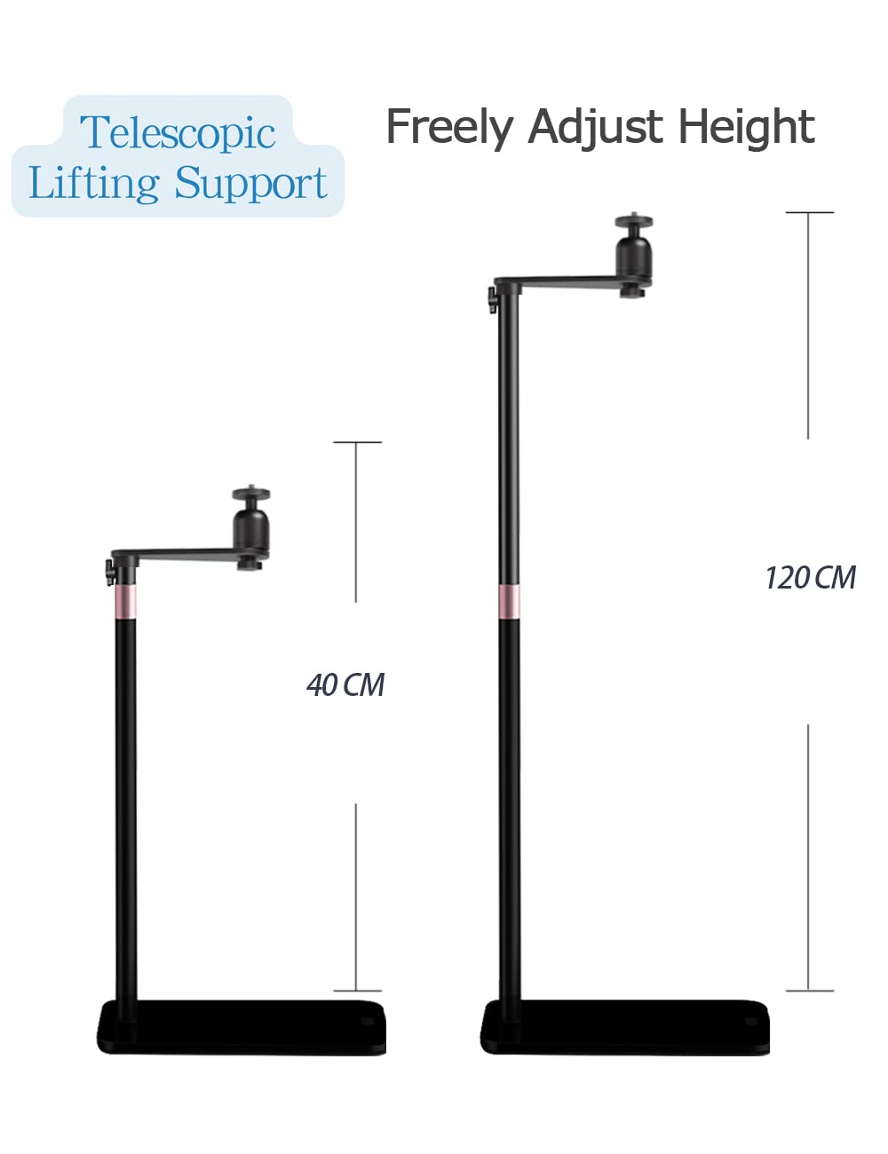 HIBORI Projector Stand Floor Projector Mount Adjustable Height 16 to 48 Inch Universal Projector Ceiling Mount 360 Degree Rotation Compatible with XGIMI, VANKYO, Jinhoo, AuKing