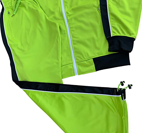 Royal Threads Canada 2-piece Tracksuit Series Three Jogging Outfit Featured Slim Fit Track pants & Sports Track Jacket Outfit Lime Green