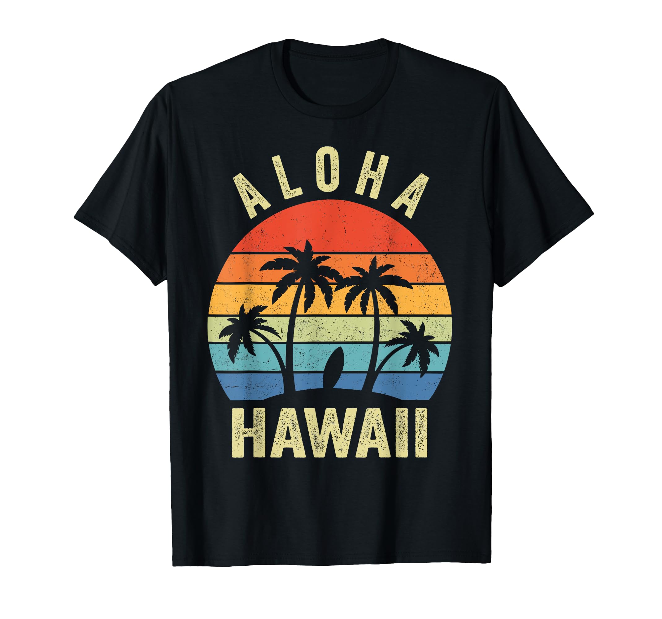 Aloha Hawaii Hawaiian Island Palm Beach Surfboard Surf T-Shirt
