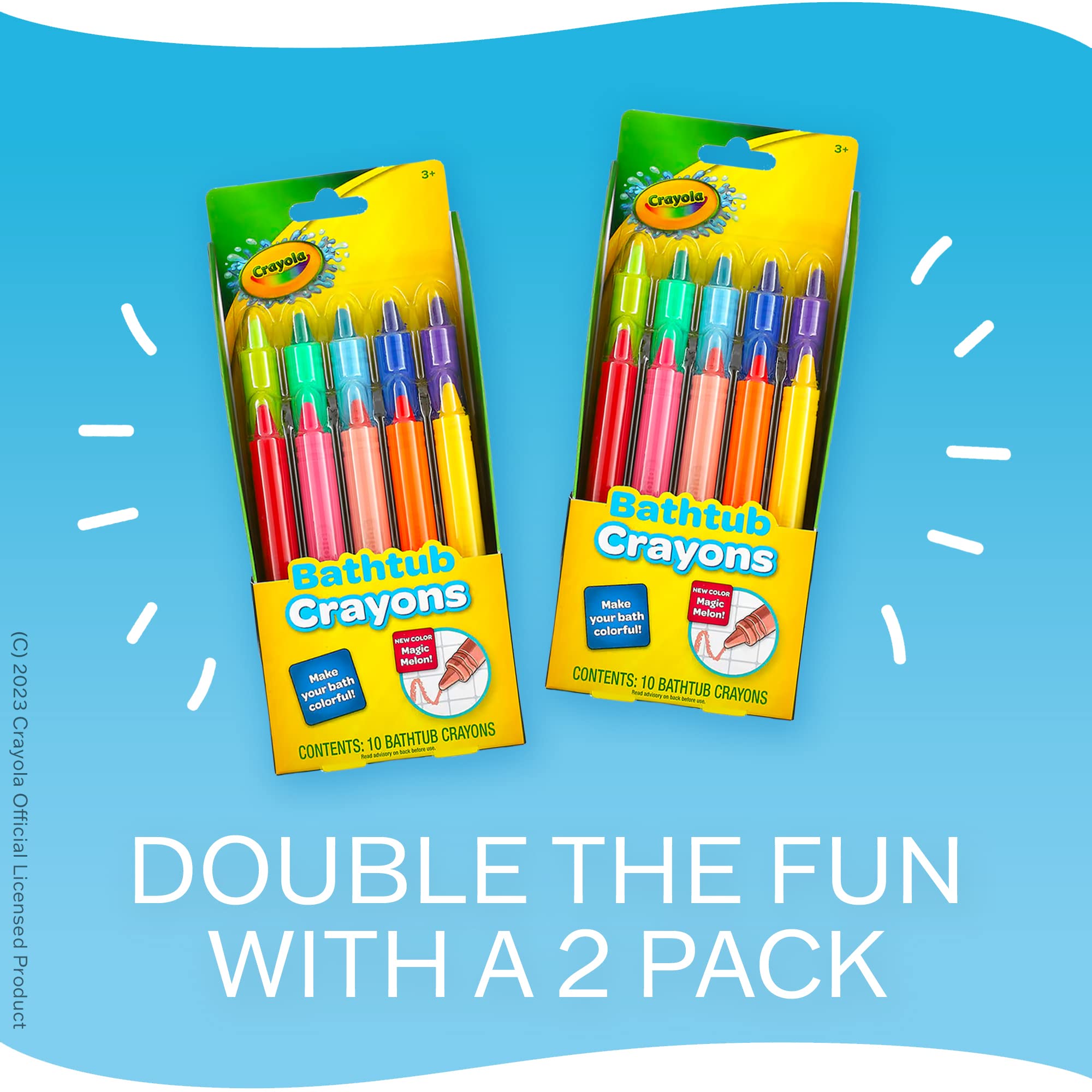 Crayola Taste Beauty Bathtub Markers, Washable Markers for Kids’ Bath Time, 2 pack Bundle