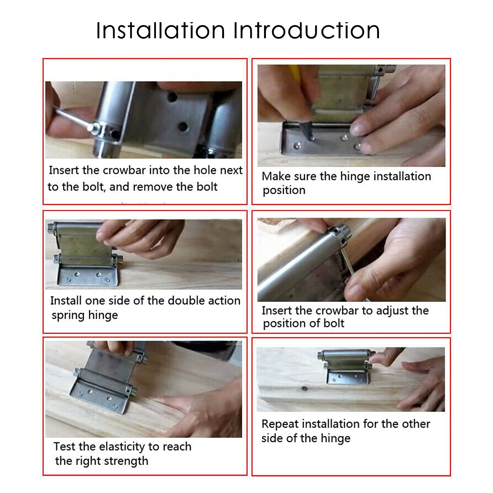 Kitchen Doors Cabinet Hinges,Cupboard Door Clip-on,Durable 4pcs 3Inch Double Action Hinges Swing Spring Hinge Stainless Steel Gate Spring Hinge Door Furniture Cabinet Drawer Hardware Tool for Doors