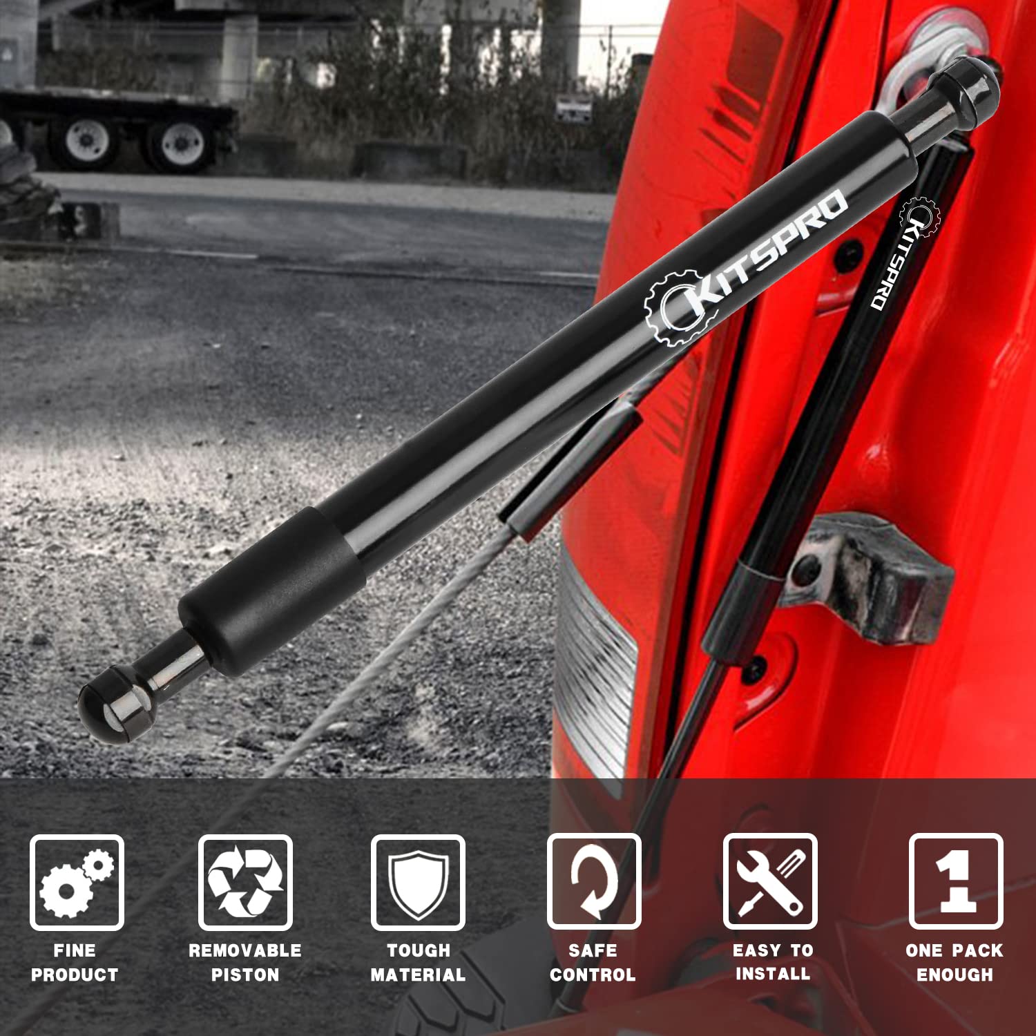 KitsPro Truck Tailgate Accessories Tailgate Assist for Dodge Ram 1500 All Models 2009-2018, Ram 1500 Classic Models 2019-2023, and Ram 2500 3500 All Models 2010-2023 Tailgate Damping Strut, Pack of 1