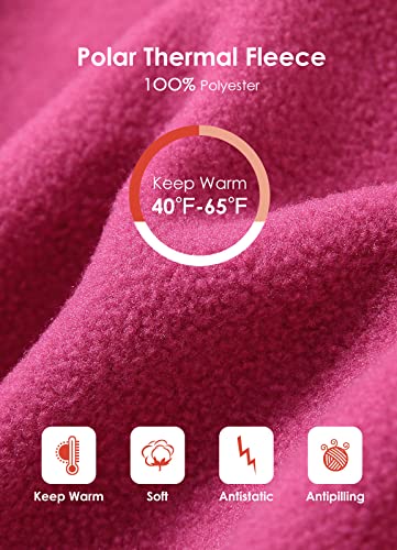 baleaf Women's Fleece Jacket Long Zip Up Hoodie Lightweight Thermal Sweater Coat for Hiking Travel Rouge Pink XL