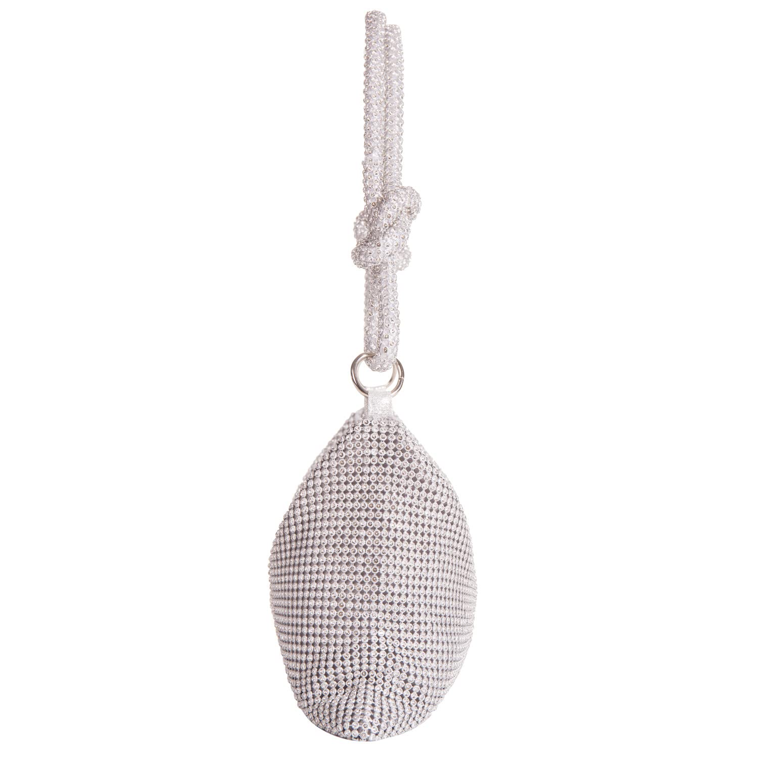 AZWBAG Women's Evening Bag Sparkly Rhinestone Purse Bling Chain Clutch Purse（small silver）
