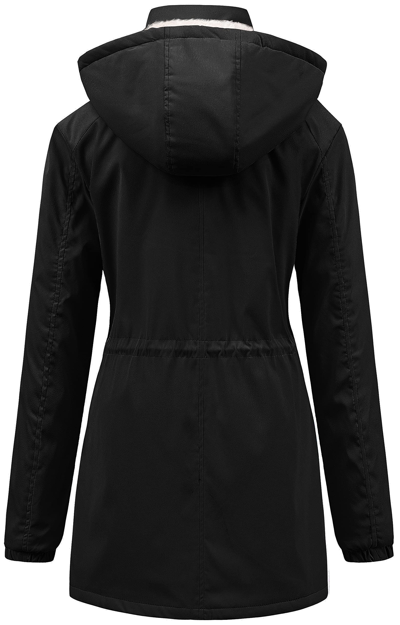 Chrisuno Women's Lightweight Thicken Puffer Coats Warm Parka Padded Winter Hooded Insulated Jacket Overcoat Black XL