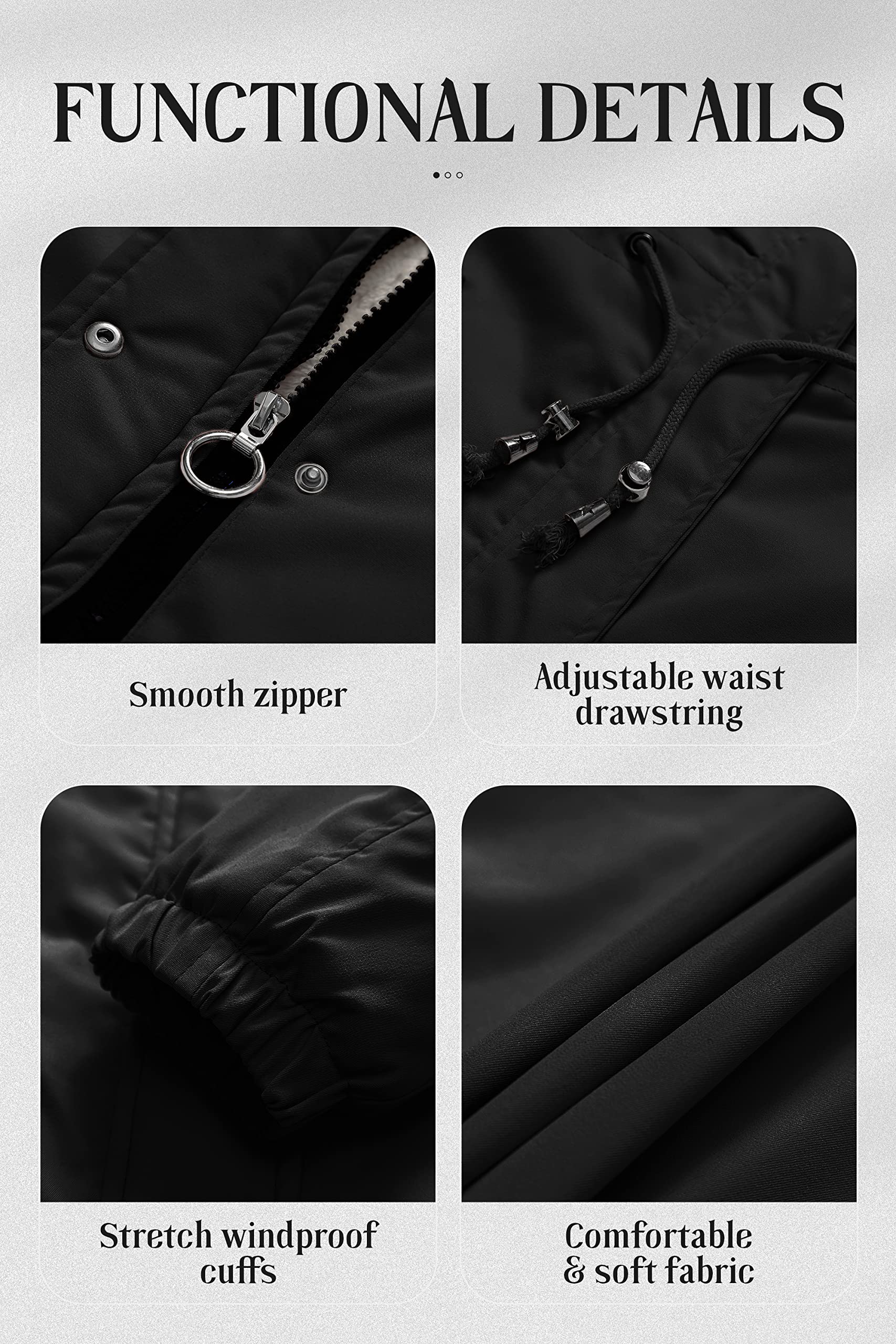 Chrisuno Women's Lightweight Thicken Puffer Coats Warm Parka Padded Winter Hooded Insulated Jacket Overcoat Black XL