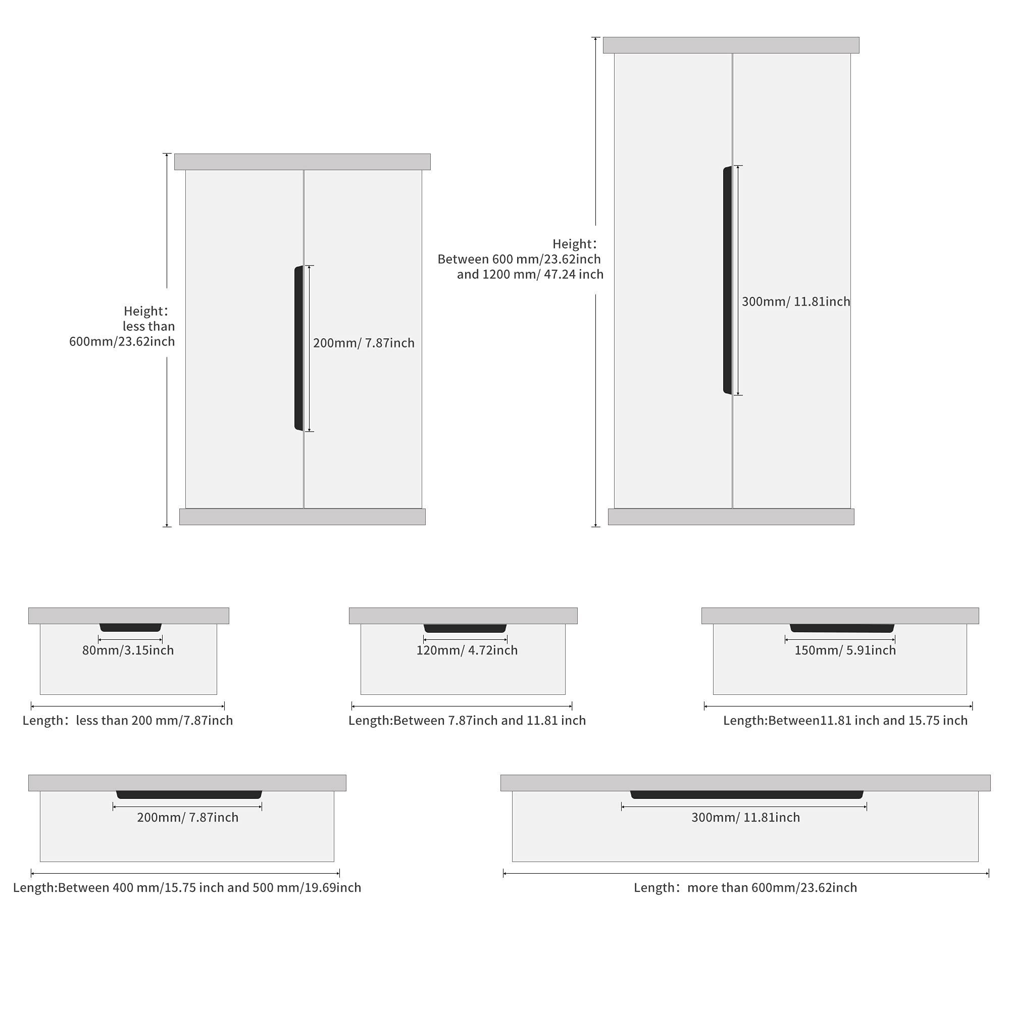 Satanga Edge Finger Pulls for cabinets Kitchen Invisible Hardware Concealed Drawer Pull Aluminum Hidden Door Long Handles Pack of 5 Modern Brushed Brass 11.81" Overall Length Easy Installation