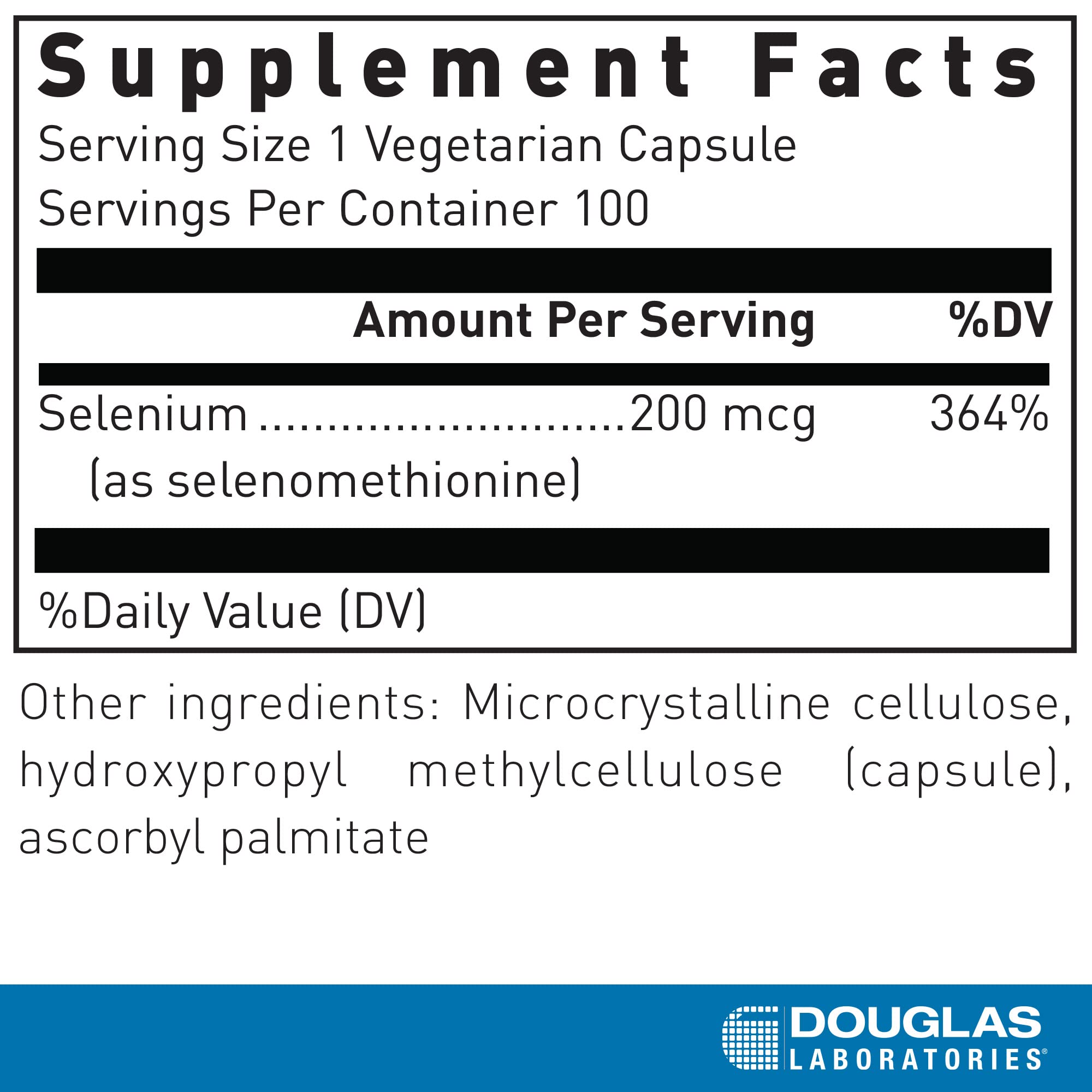 Douglas Laboratories Seleno-Methionine | 100 Vegetarian Capsules